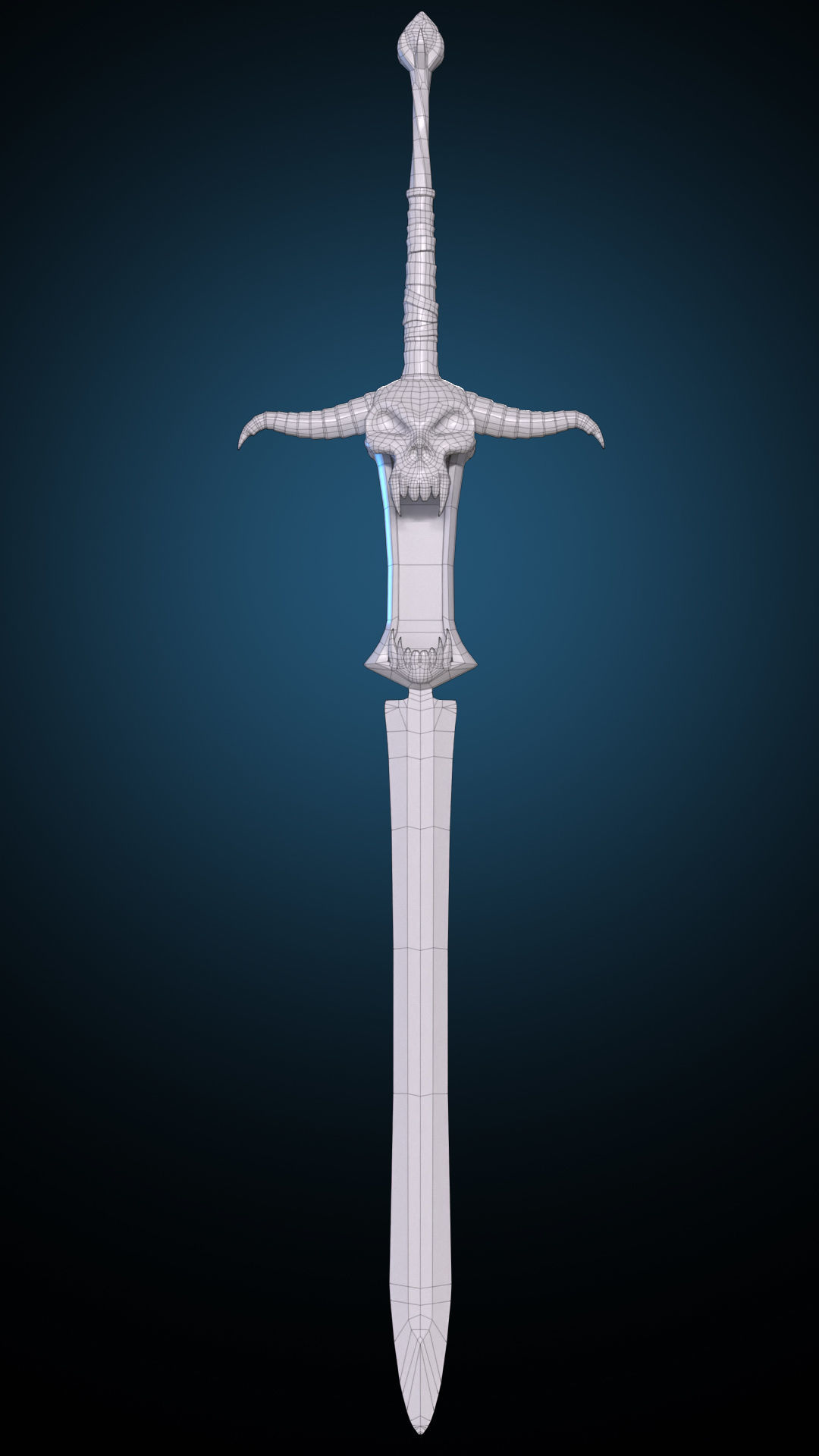 3D model Evil Skull sword PBR game ready asset VR / AR / low-poly ...