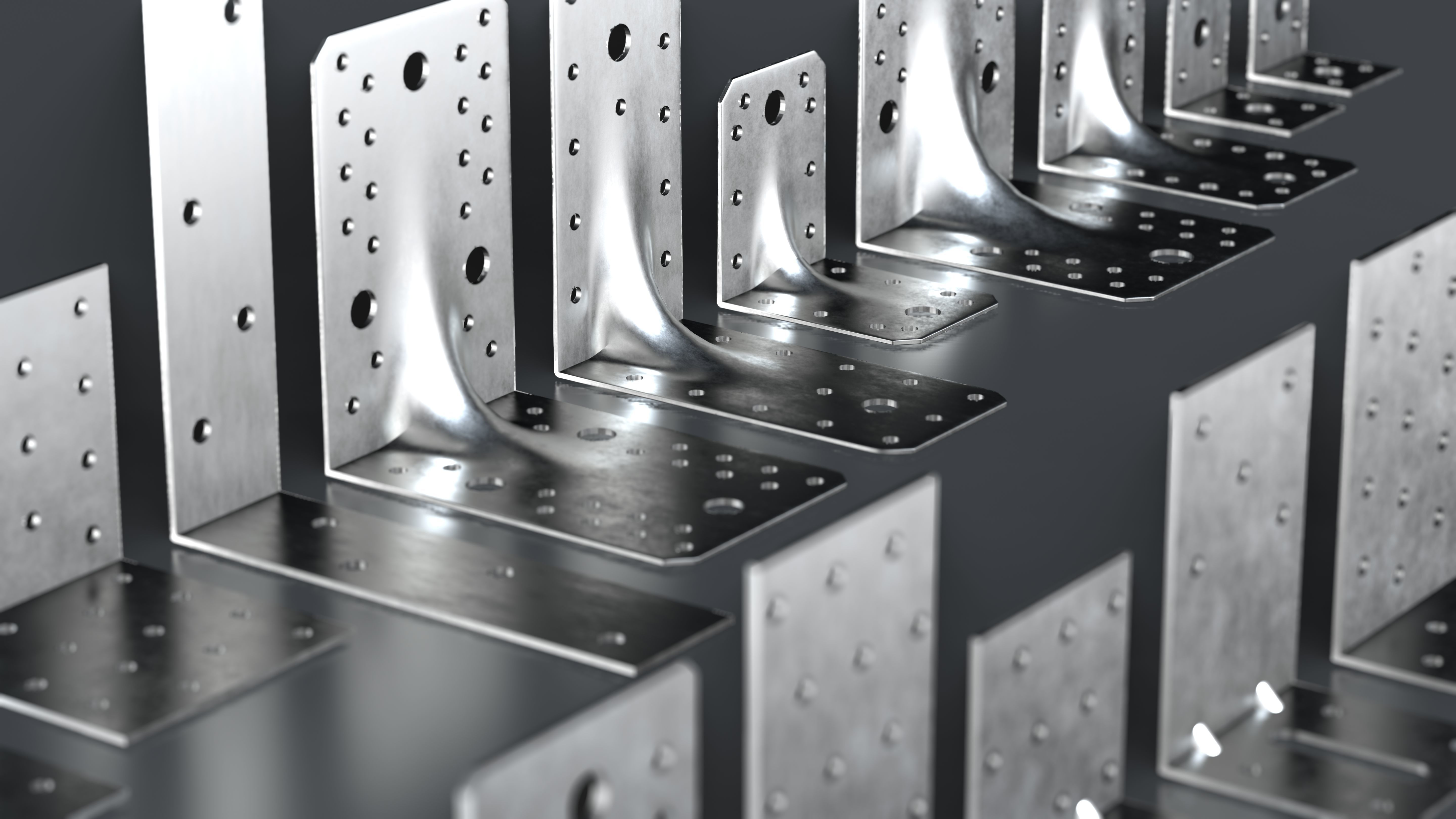 stainless steel angle brackets 53 parts collection 3D model | CGTrader