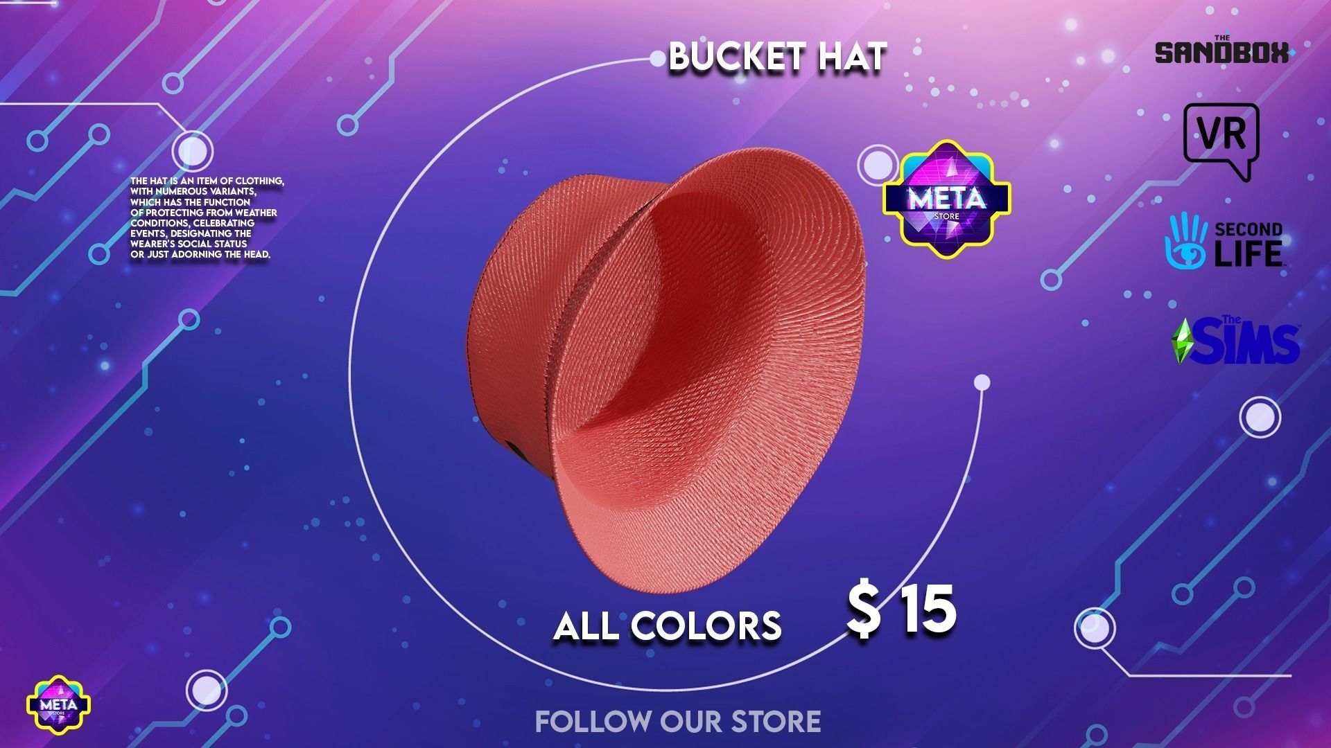 3D model Bucket Hat PBR Low-poly VR / AR / low-poly | CGTrader