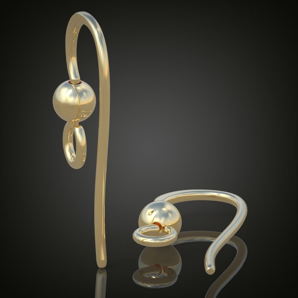 Earring 3D model 3D printable model 0131 free 3D model 3D printable ...