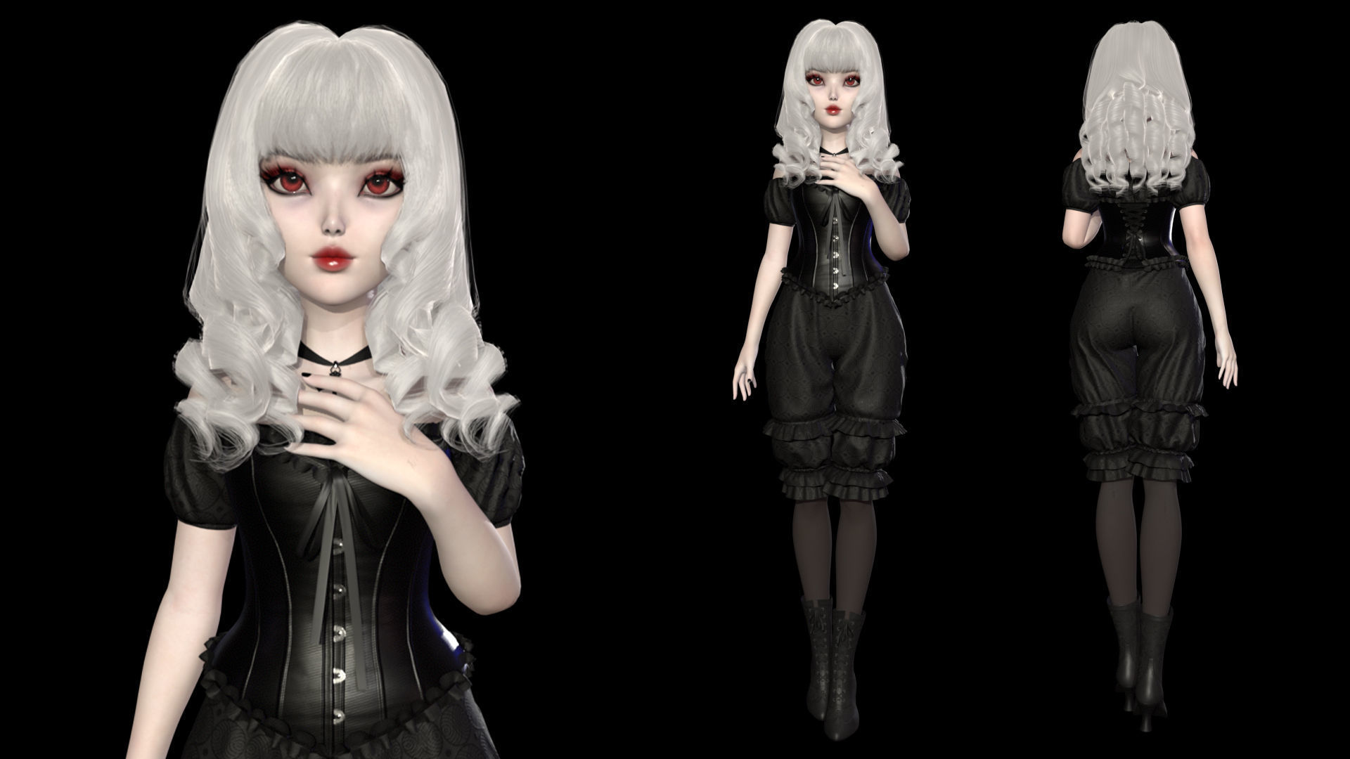 3D model Vampire Girl VR / AR / low-poly | CGTrader