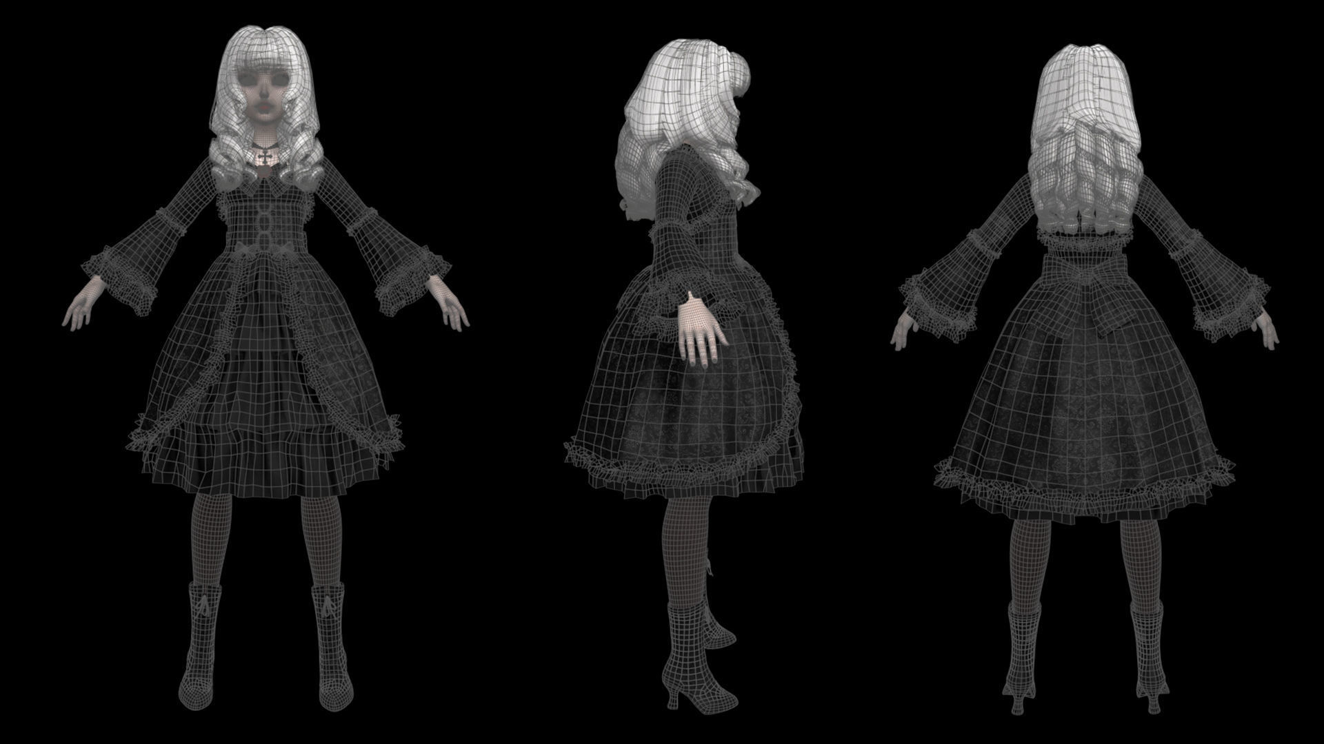 3D model Vampire Girl VR / AR / low-poly | CGTrader