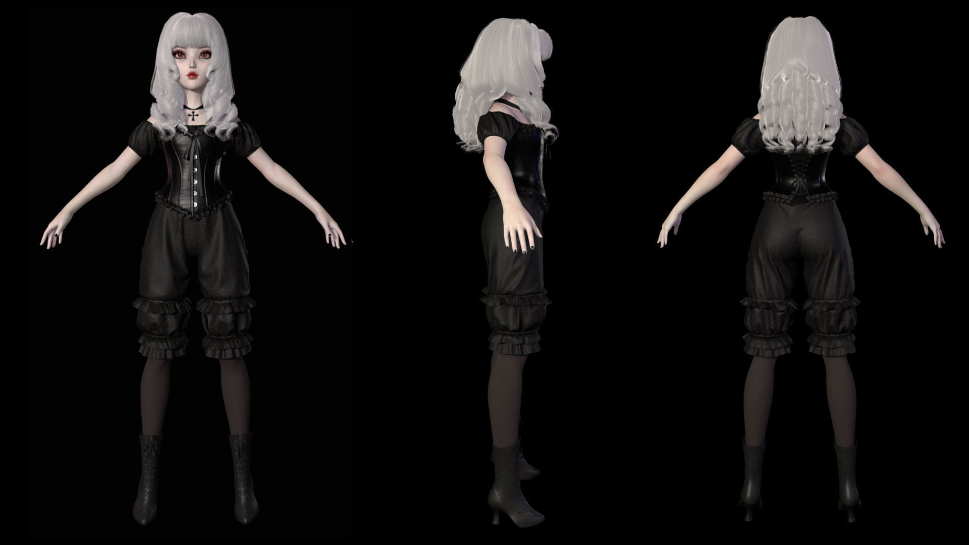 3D model Vampire Girl VR / AR / low-poly | CGTrader