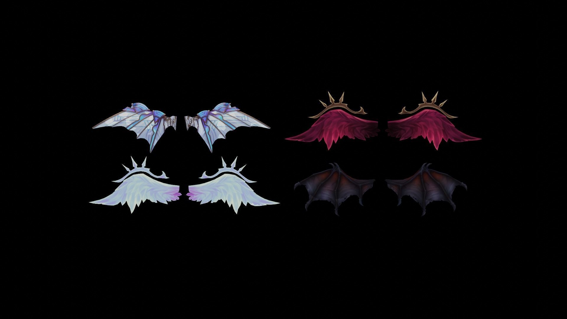 3D model 4 wings pack for games VR / AR / low-poly | CGTrader