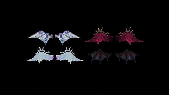3D model 4 wings pack for games VR / AR / low-poly | CGTrader