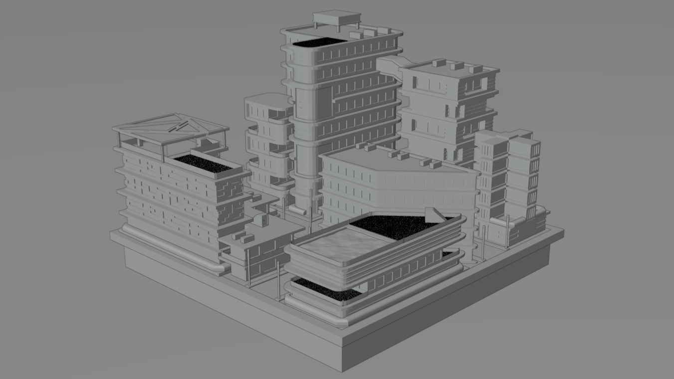 3D model The Night City - Blender VR / AR / low-poly | CGTrader