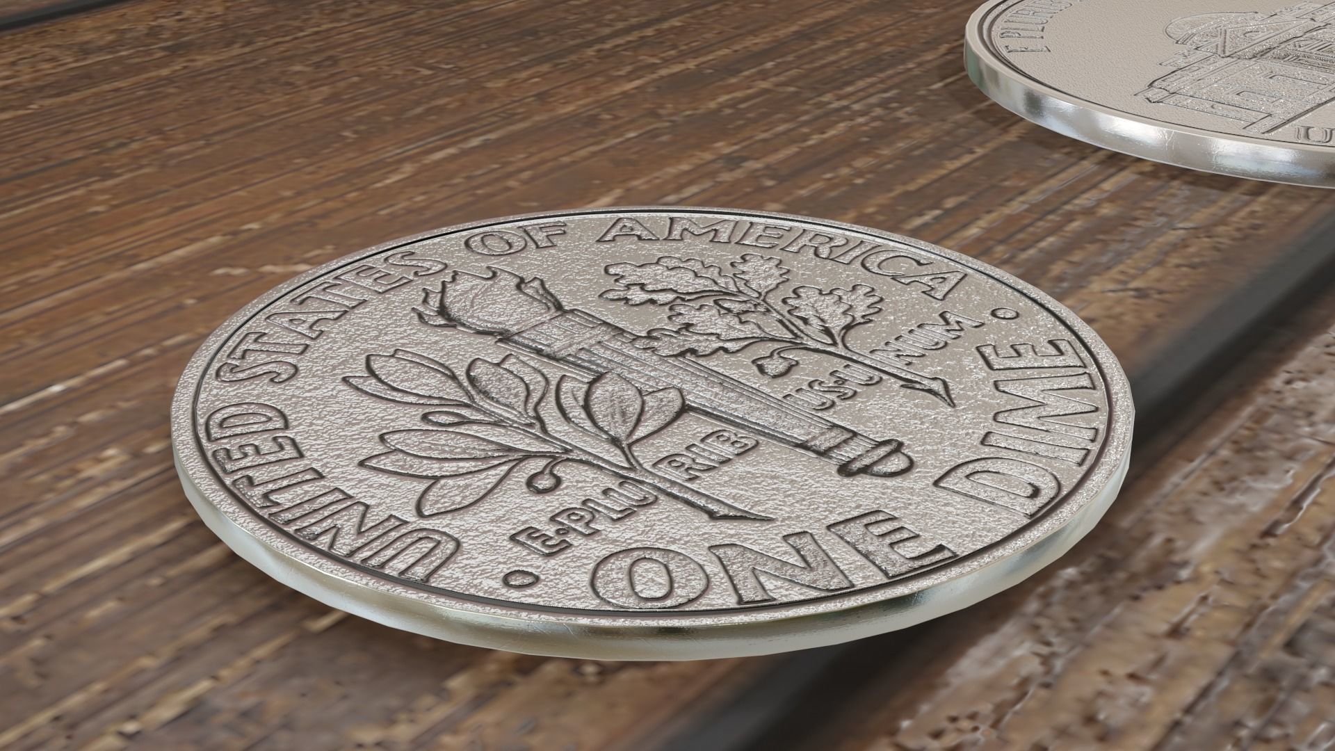 USD American Dollar Coins 3D model | CGTrader