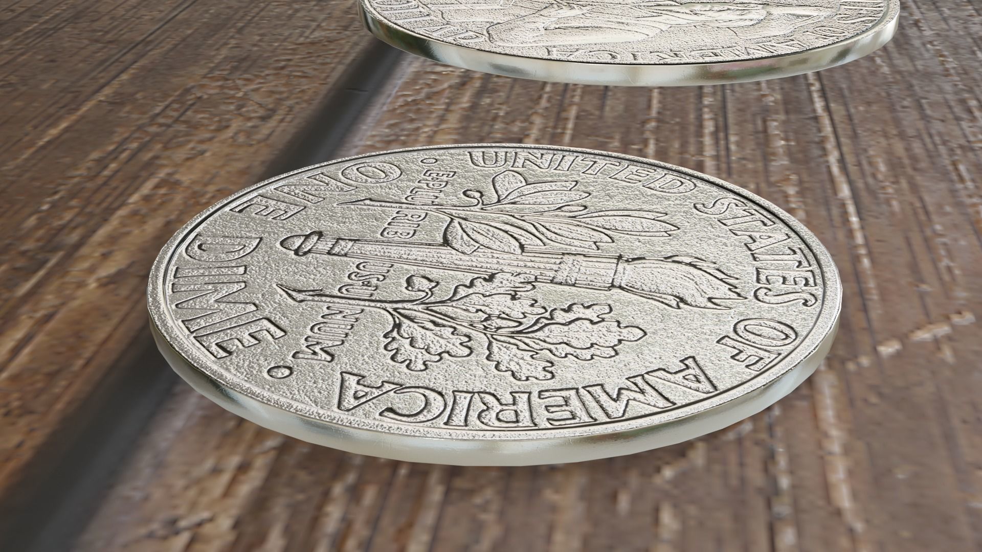 USD American Dollar Coins 3D model | CGTrader