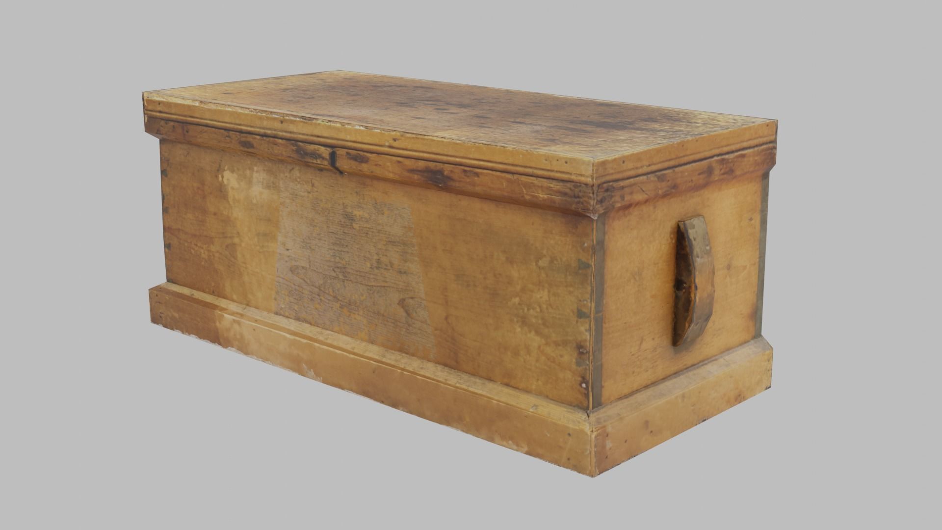 Rustic Wooden Chest - Very Low Poly 3D Model free VR / AR / low-poly 3D ...