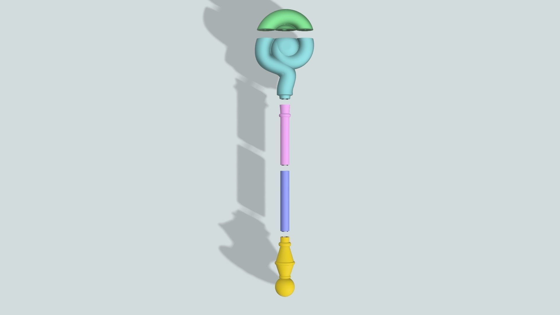 Dark Magic Girl Staff 3D model 3D printable | CGTrader