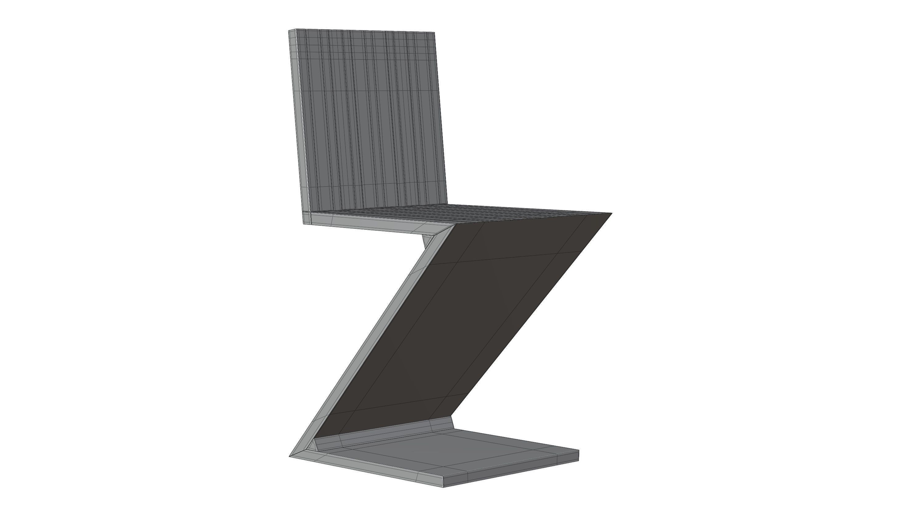 Zig Zag Chair 3D model | CGTrader