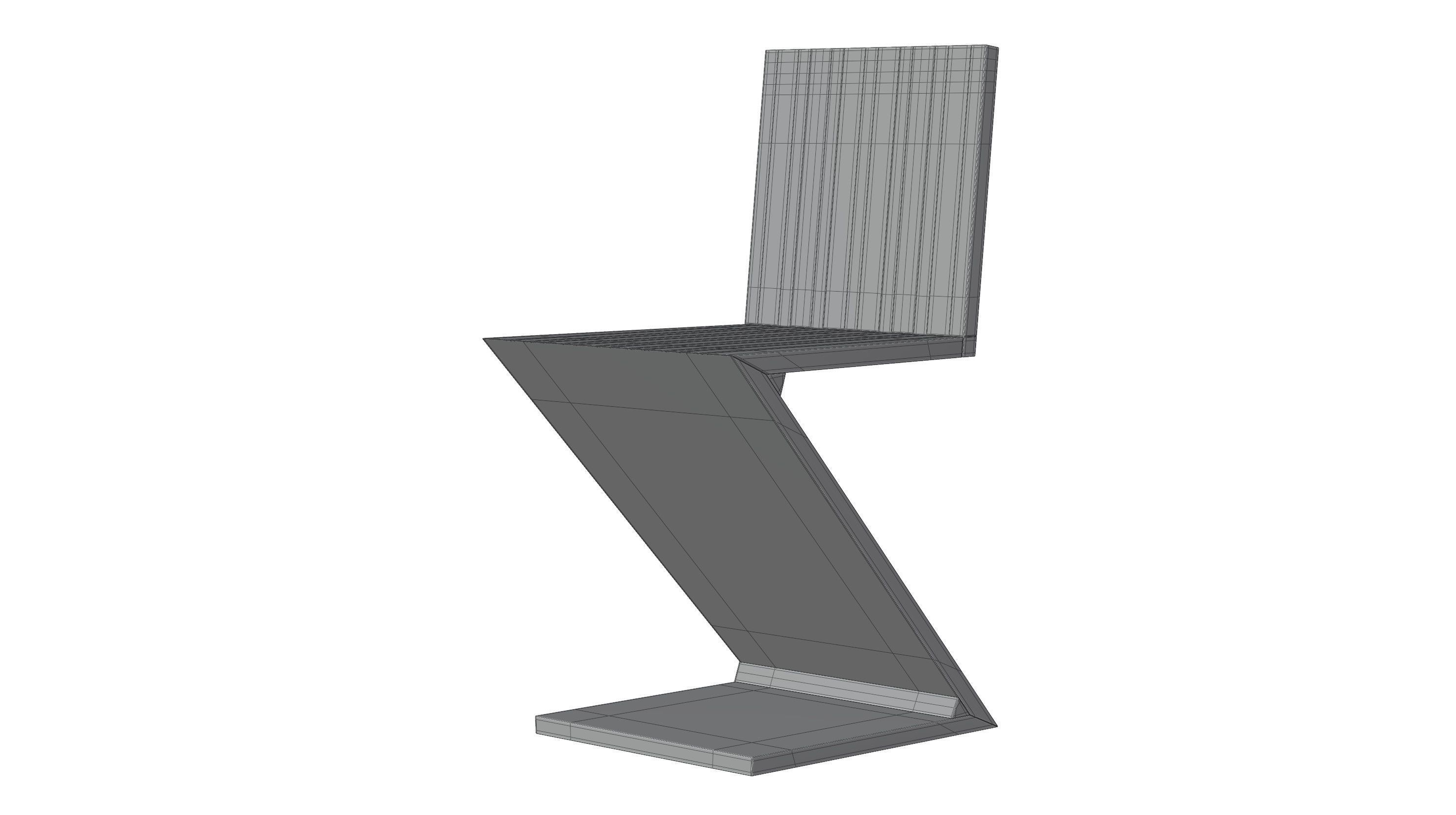Zig Zag Chair 3D model | CGTrader