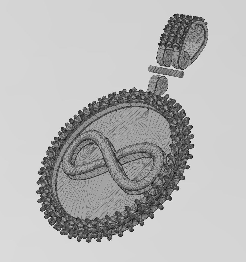 Iced infinity diamond pendant with bail 3D model 3D printable | CGTrader