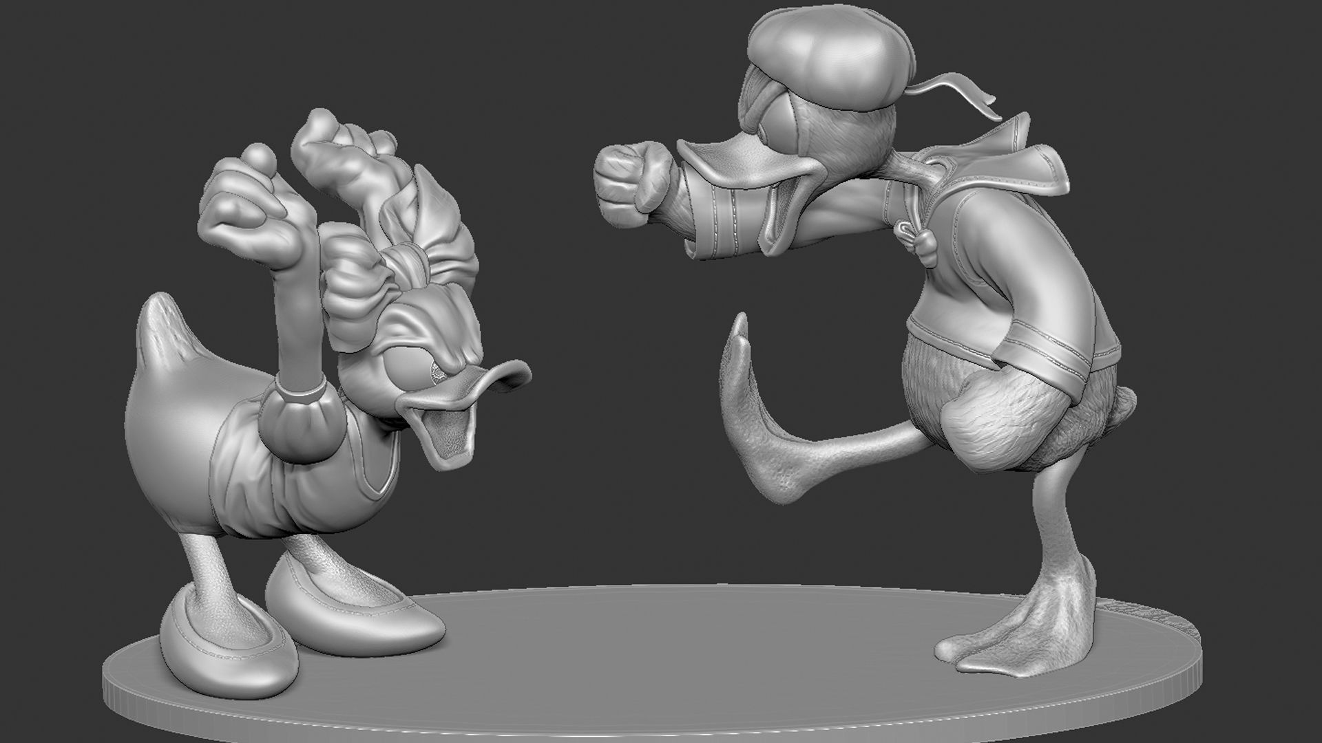 Donald and Daisy duck for 3d print STL 3D model 3D printable | CGTrader