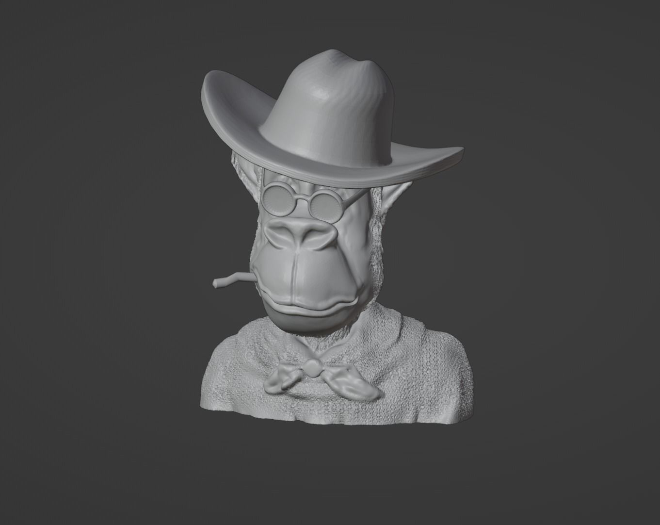 Cowboy Hat Ape nft Monkey 3D model 3D printable | CGTrader