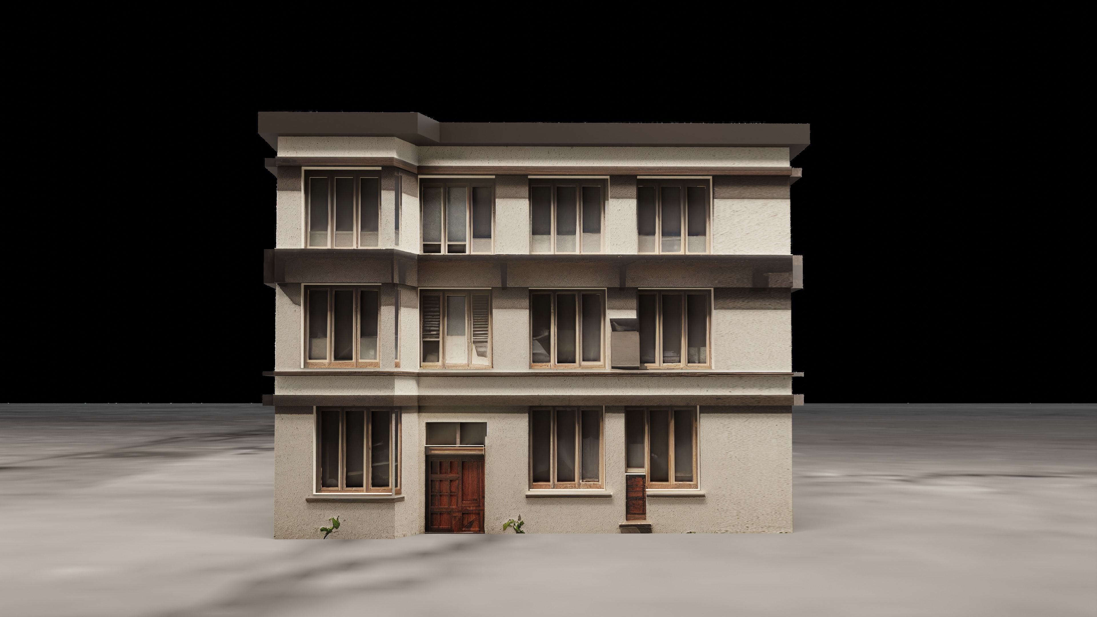 3D model 6 Realistic Low Poly Buildings building VR / AR / low-poly ...