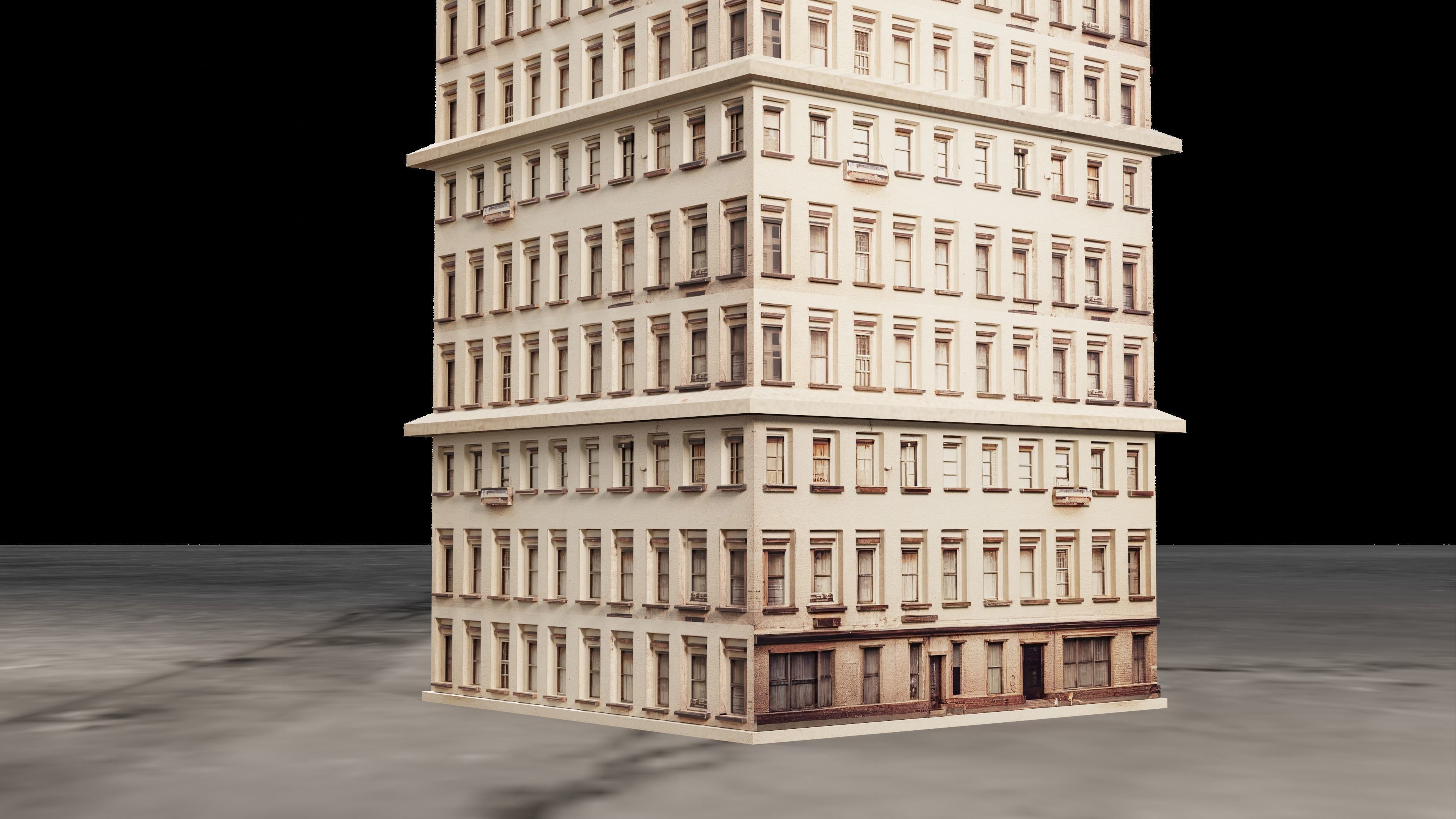 3D model 6 Realistic Low Poly Buildings building VR / AR / low-poly ...