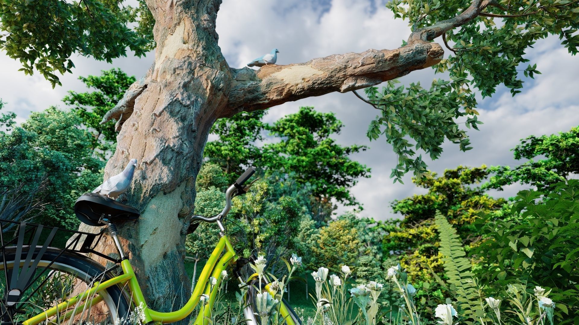 Rainy Jungle landscape 3D model animated | CGTrader