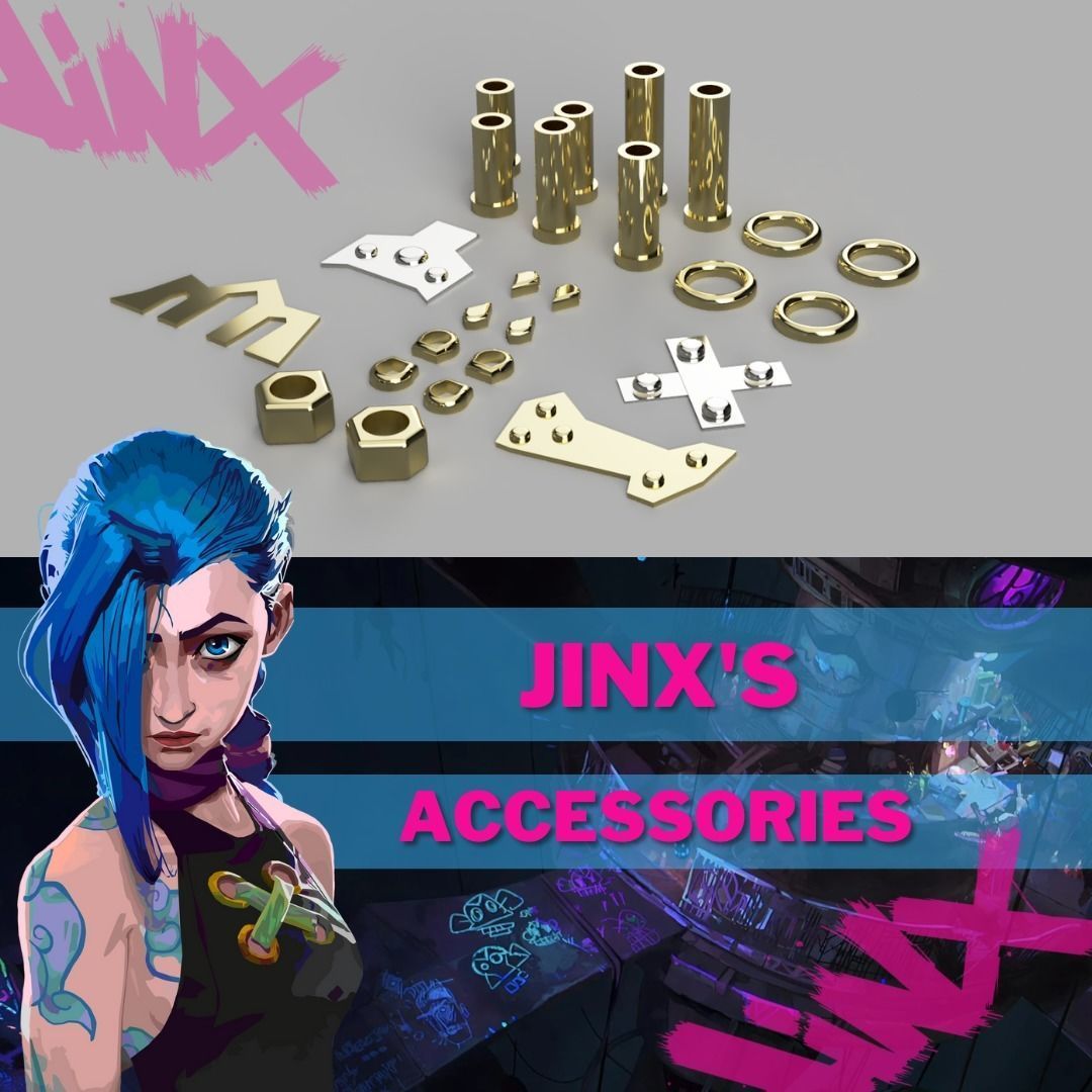 Jinx Arcane accessories 3D model 3D printable | CGTrader