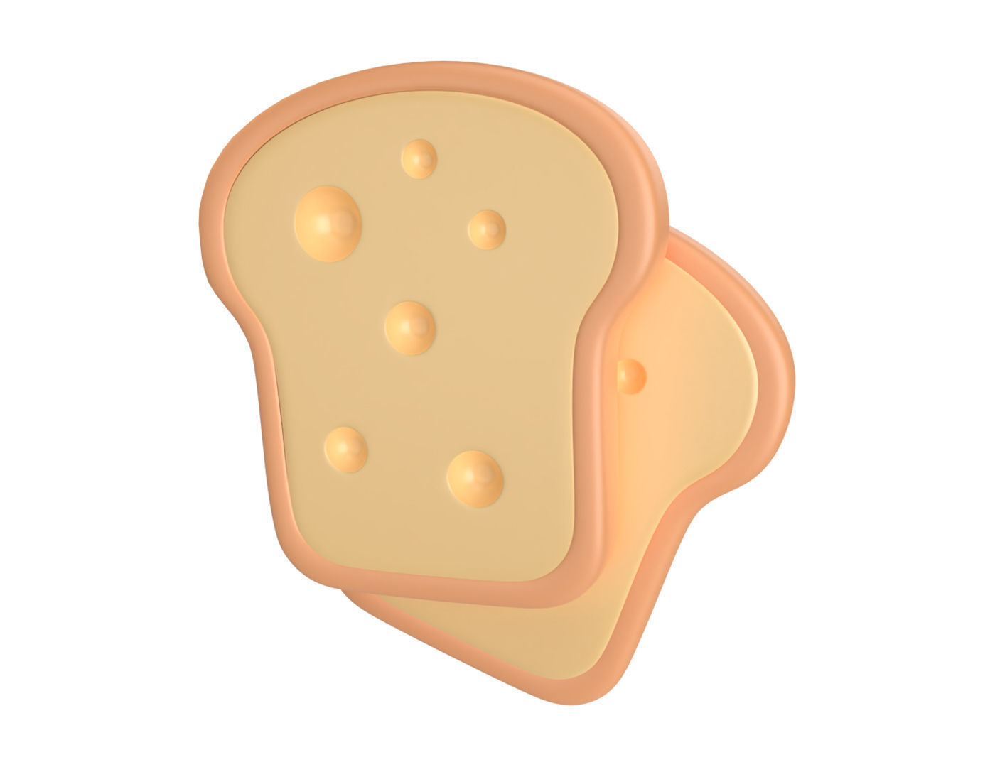 3D model Cartoon White Bread VR / AR / low-poly | CGTrader