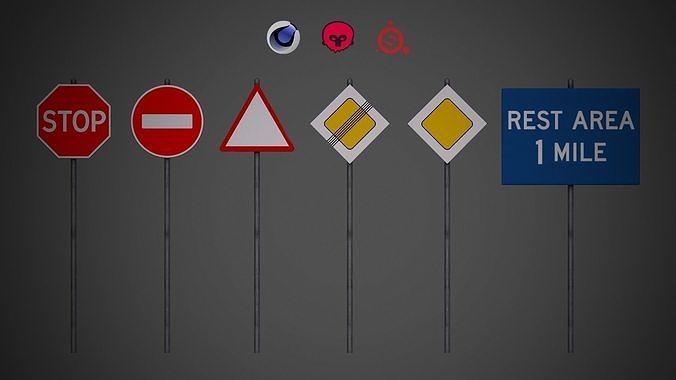 3D model Traffic Signs VR / AR / low-poly | CGTrader