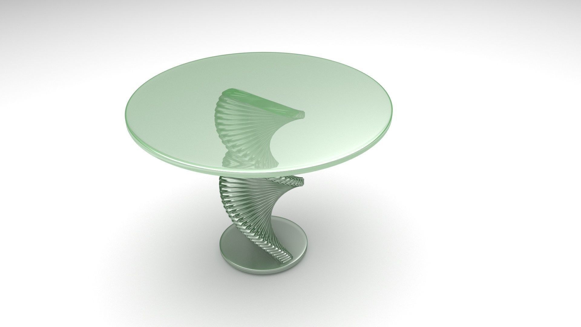 Green Glass Spiral Table 3D model | CGTrader
