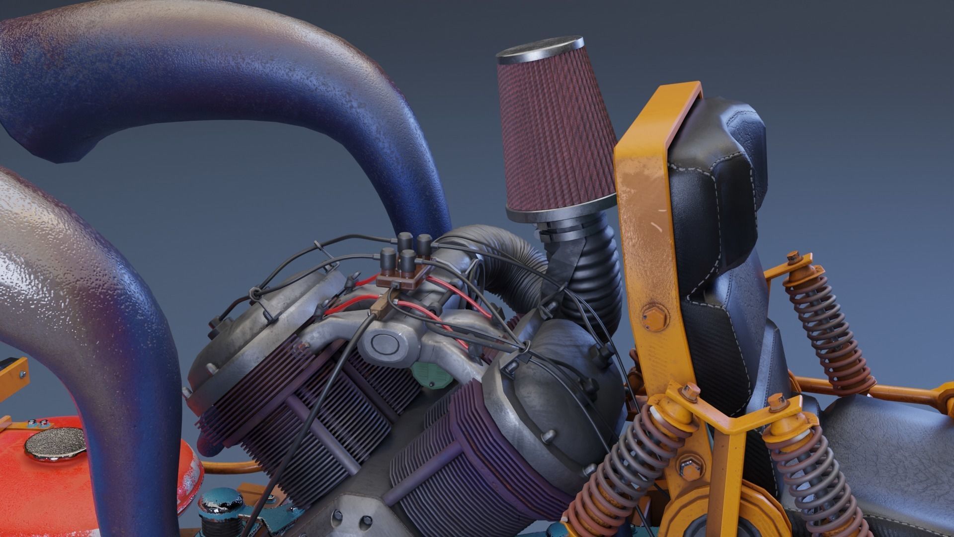 Fancy motorcycle free VR / AR / low-poly 3D model rigged | CGTrader