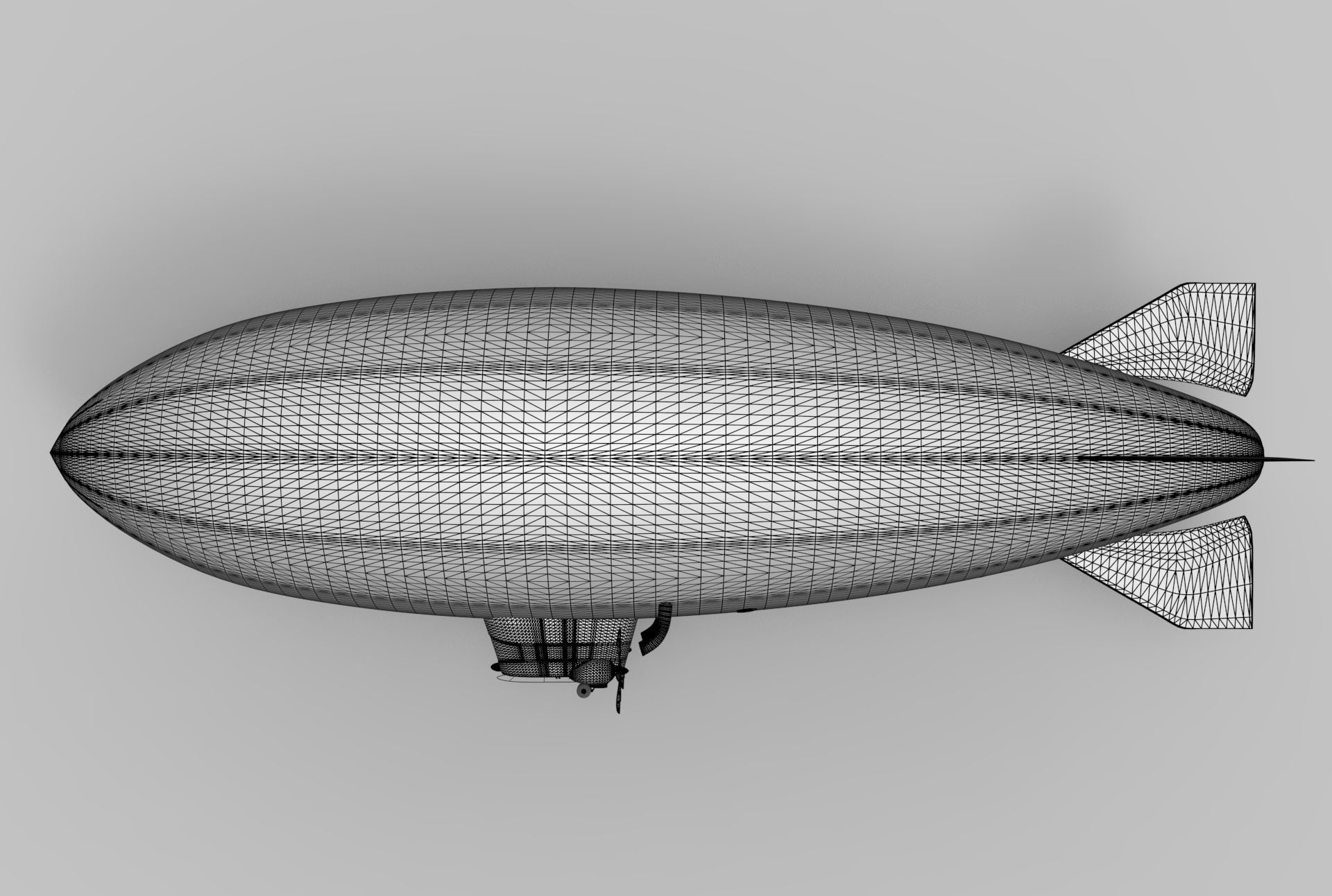 Zeppelin orange and airship 3D model | CGTrader