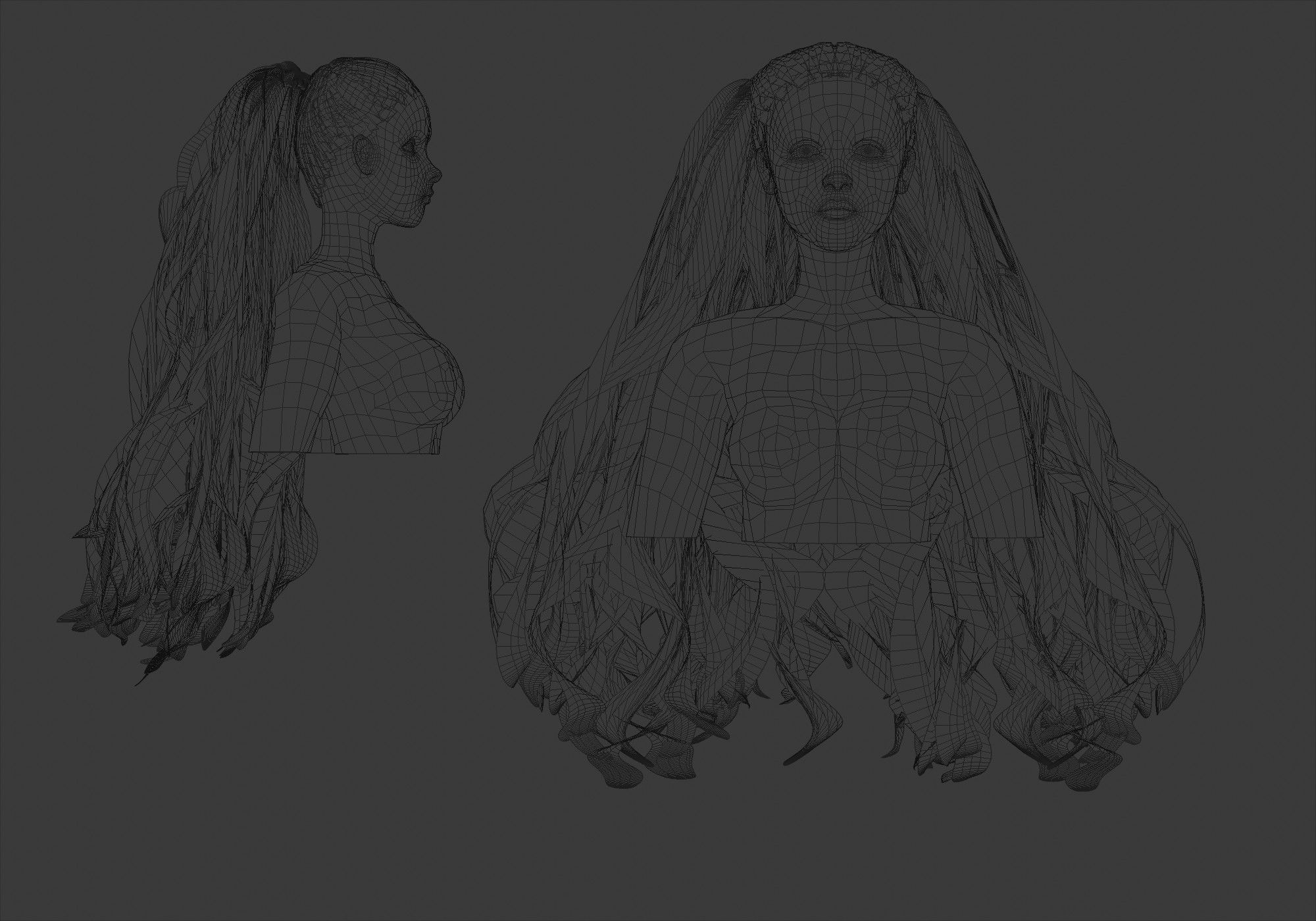 Two Ponytails Hair 3D model | CGTrader