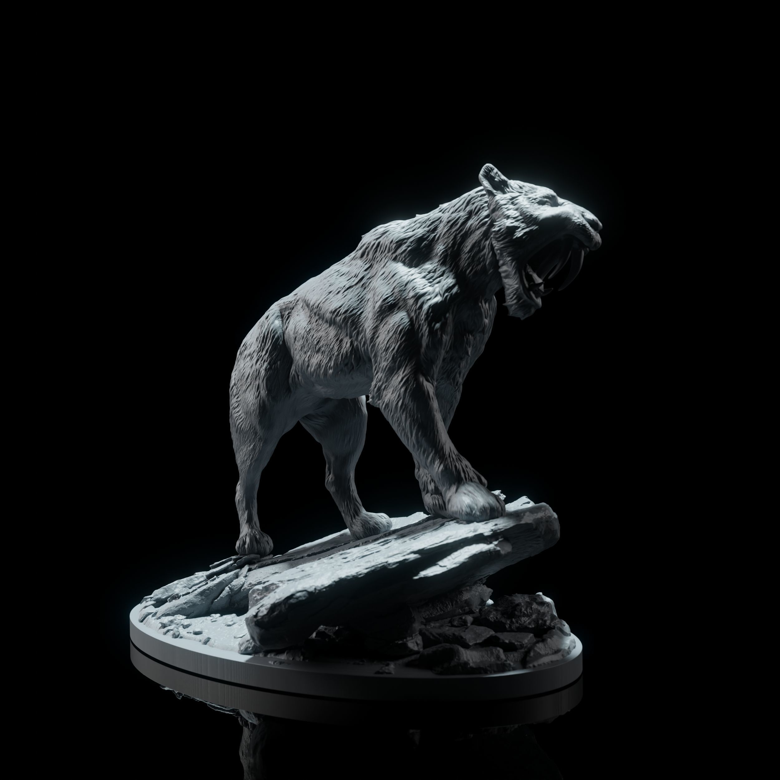 Smilodon Populator roaring 1-35 scale pre-supported free 3D model 3D ...