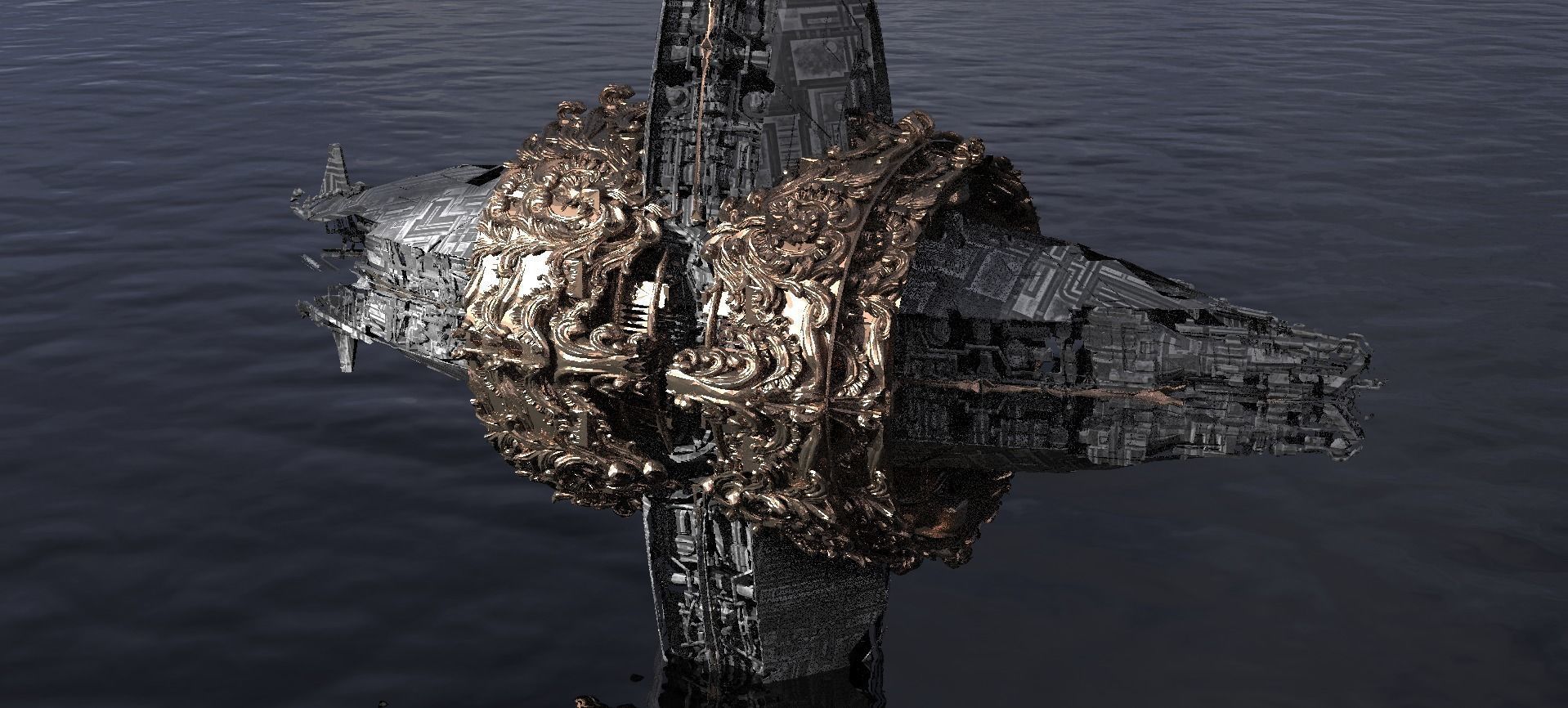 Ocean Cyberpunk Atlantis Deep city ring 4 3D model | CGTrader