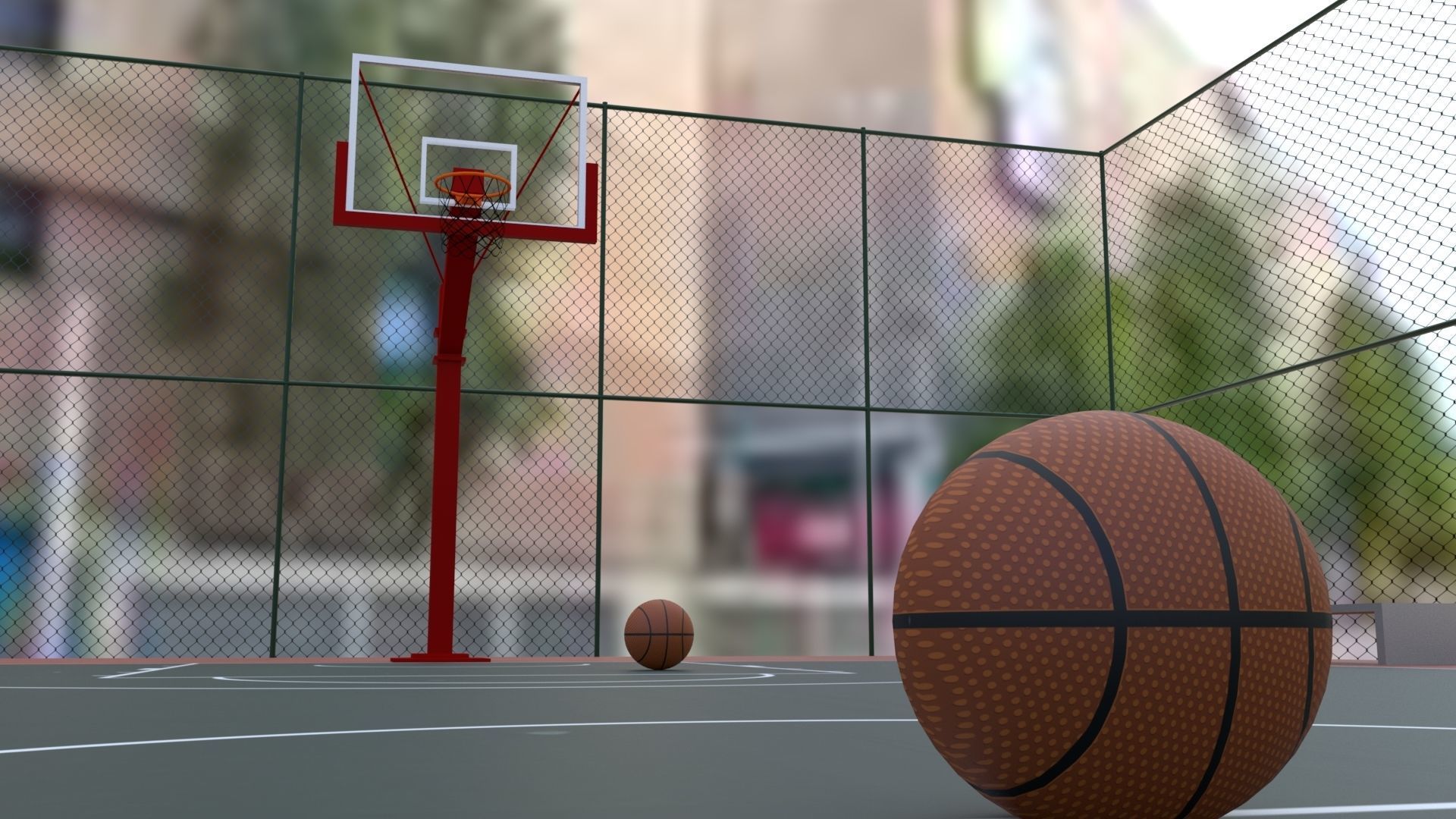 3D model Street Basketball court VR / AR / low-poly | CGTrader