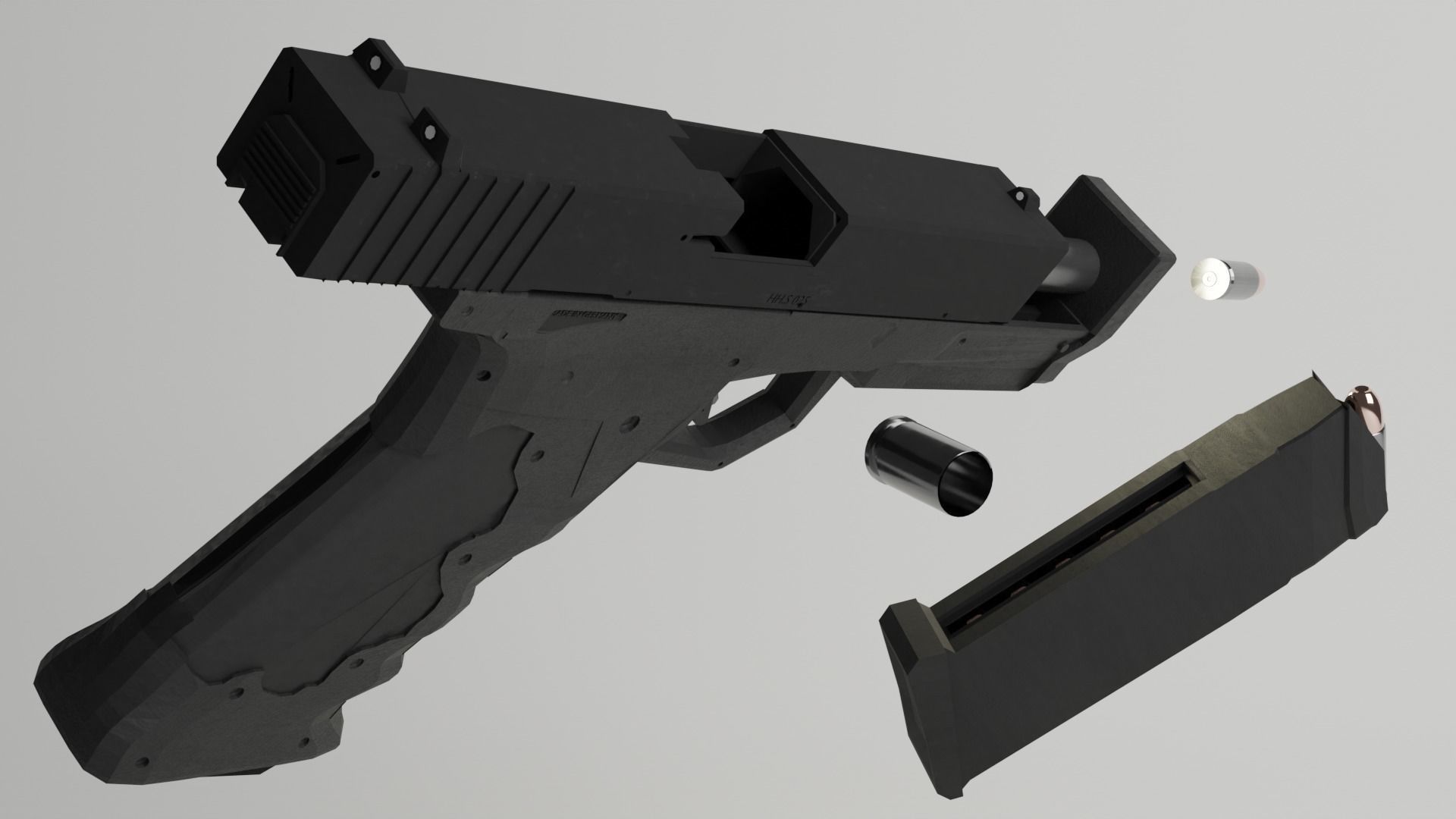 3D model Futurist 9mm Pistol VR / AR / low-poly | CGTrader