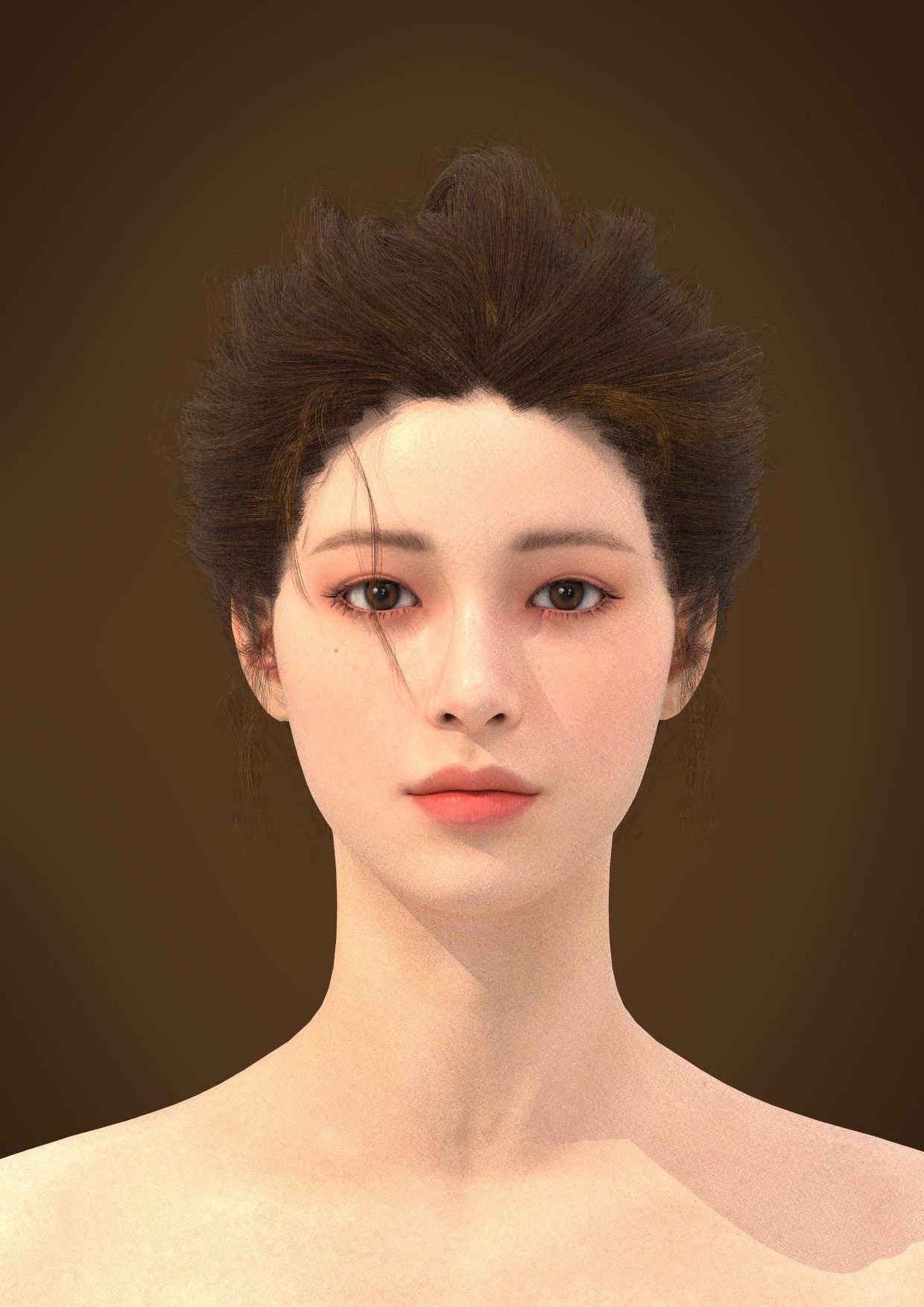 Bun hair 016-FV2 for Yuna-FV2 3D model from 3DClo Software 3D model | CGTrader