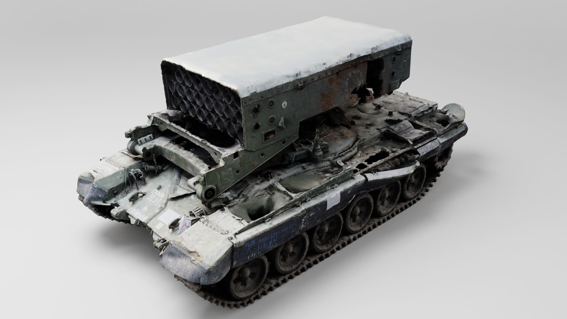 Russian TOS-1 Buratino TOS-1A Solntsepyok destroyed by Ukraine 3D model ...