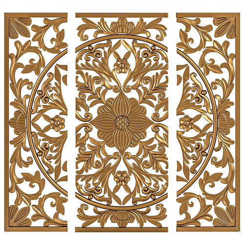 3 Piece 3D Medallion Wall Decor Set 3D model | CGTrader