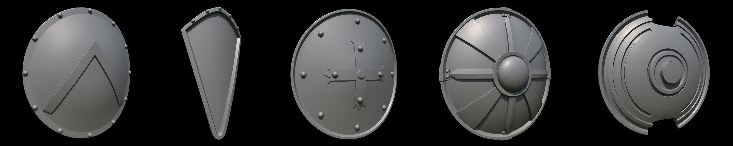 3D model 25 Shield Base and High VR / AR / low-poly | CGTrader