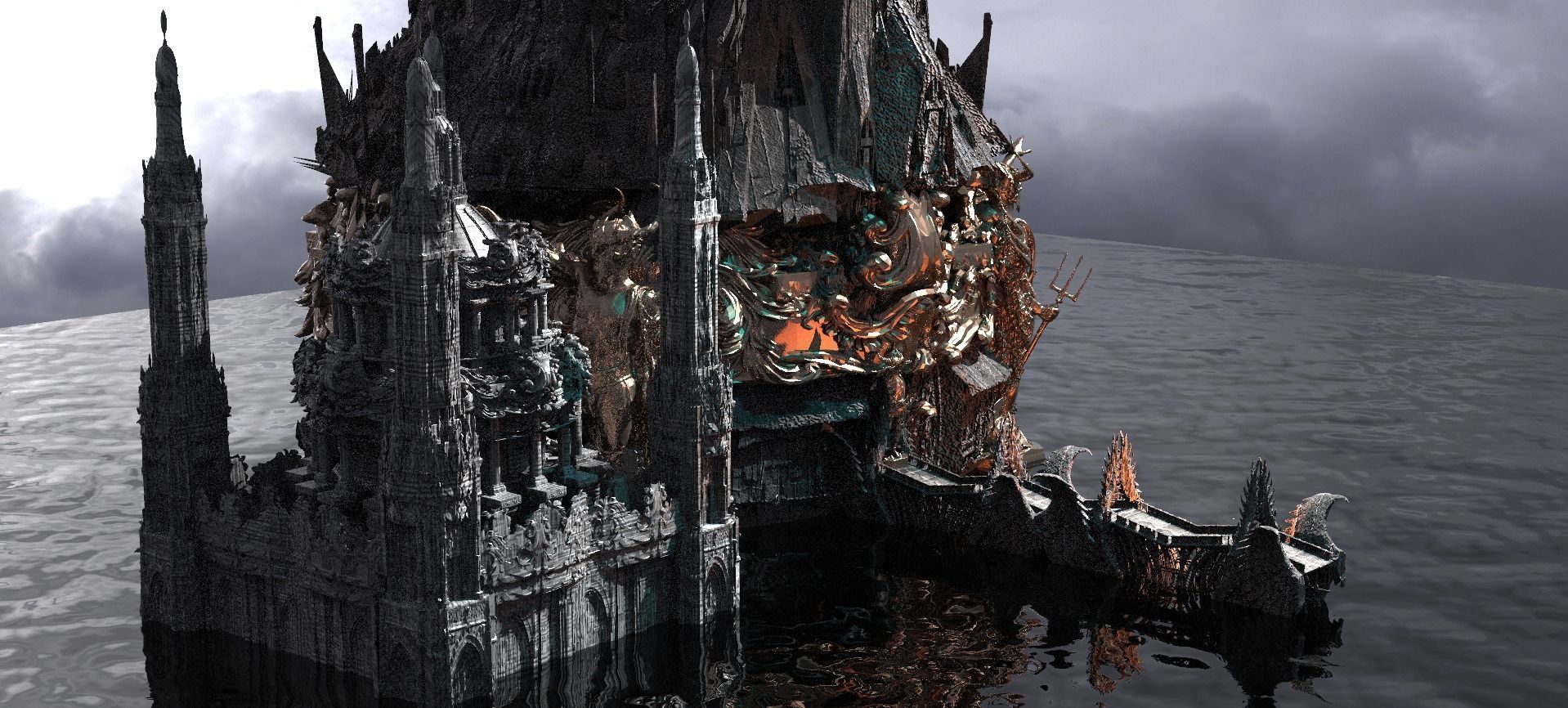 Ocean Master Tower City Kit bash 3D model | CGTrader