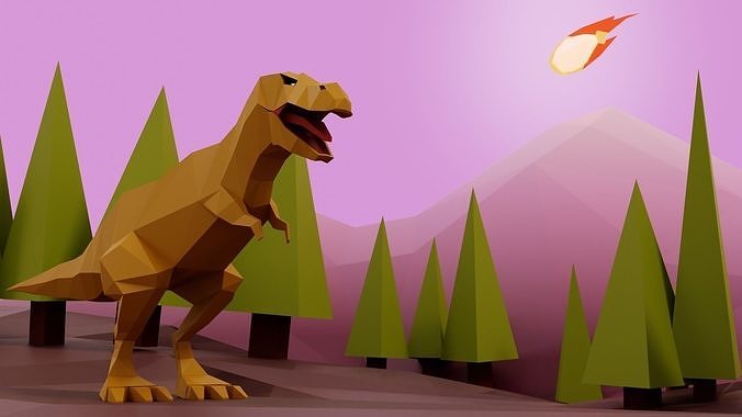 T-Rex dinosaur low poly 3D model 3D printable | CGTrader