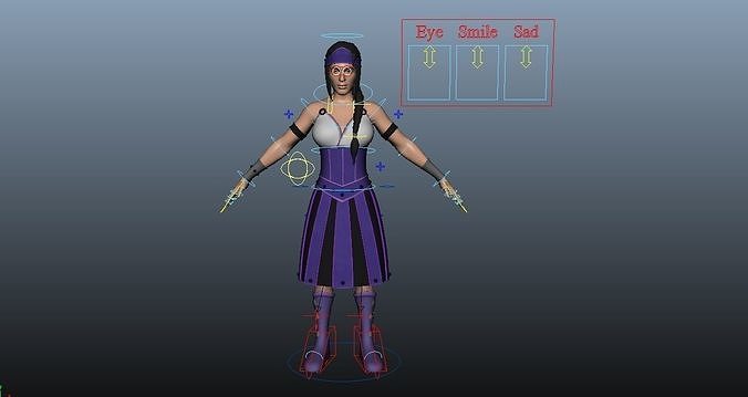 warrior women Rigged 3D Character 3D model rigged | CGTrader