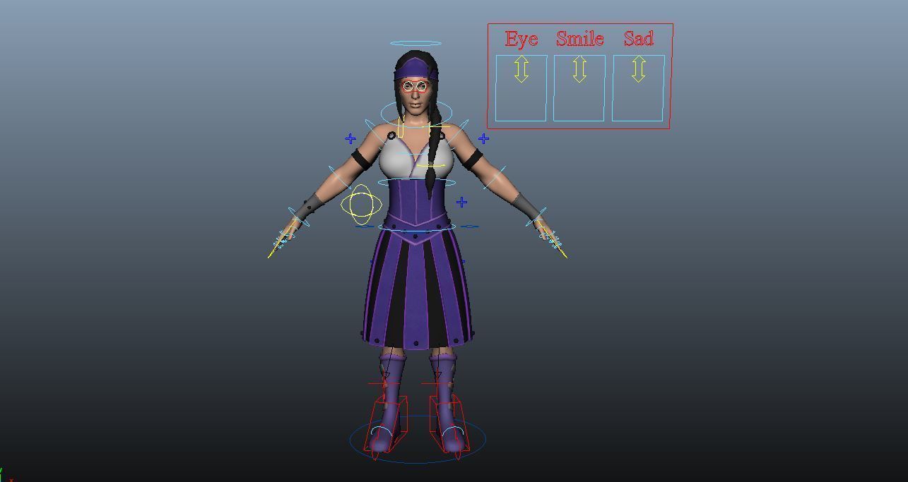 warrior women Rigged 3D Character 3D model rigged | CGTrader