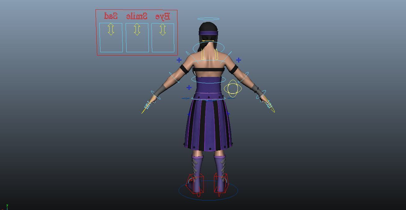 warrior women Rigged 3D Character 3D model rigged | CGTrader