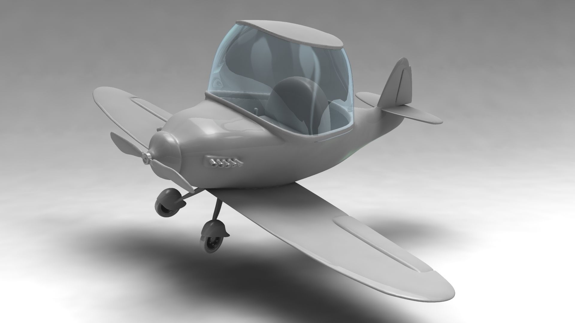 Airplane cartoon style 3D model | CGTrader