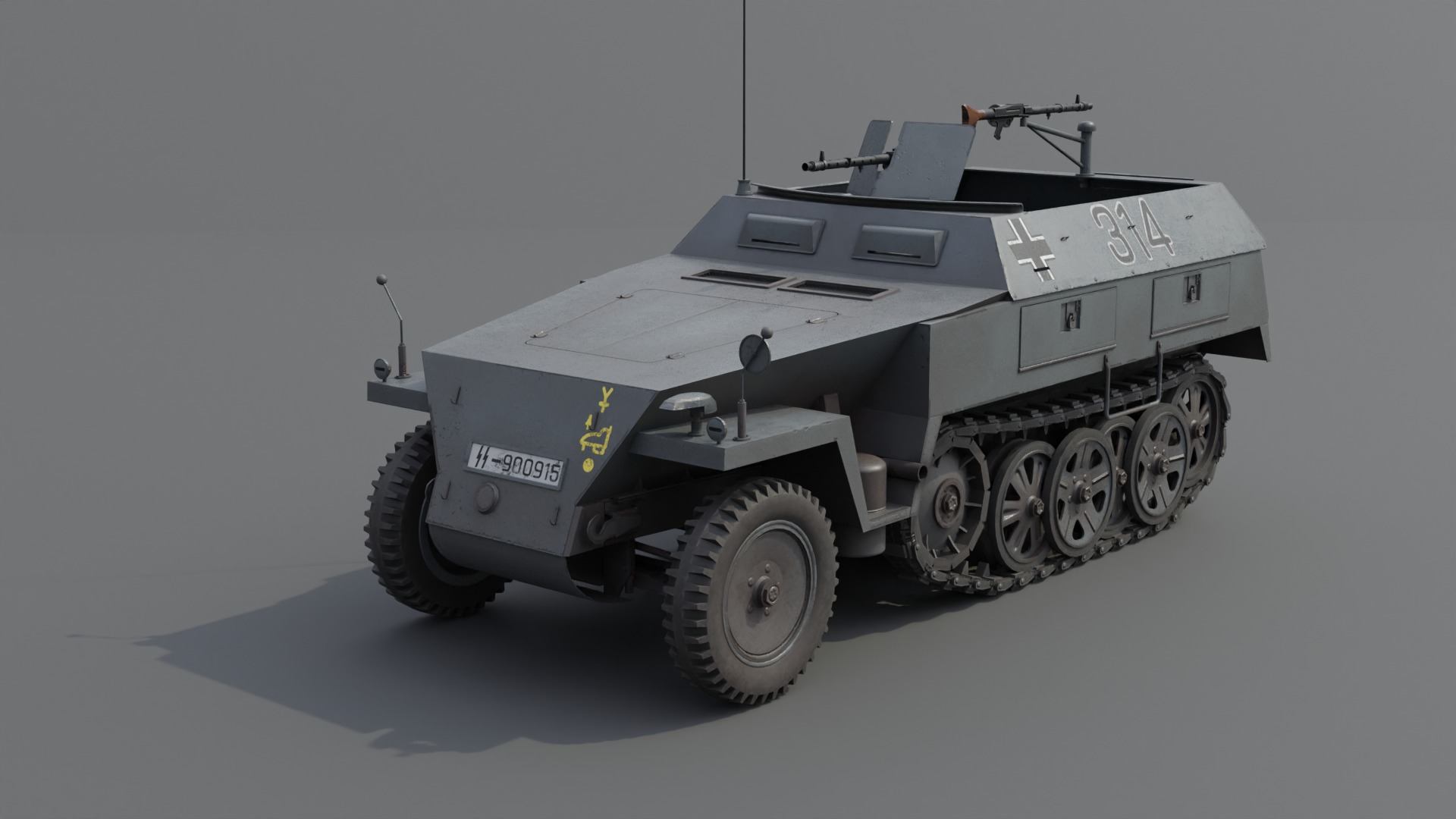 3D model Sd Kfz 250-1 Neu Halftrack Armored Personnel Carrier VR / AR ...