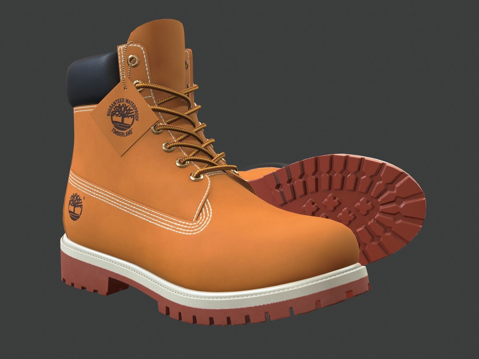 3D model Timberland Premium 6-inches waterproof boots VR / AR / low ...