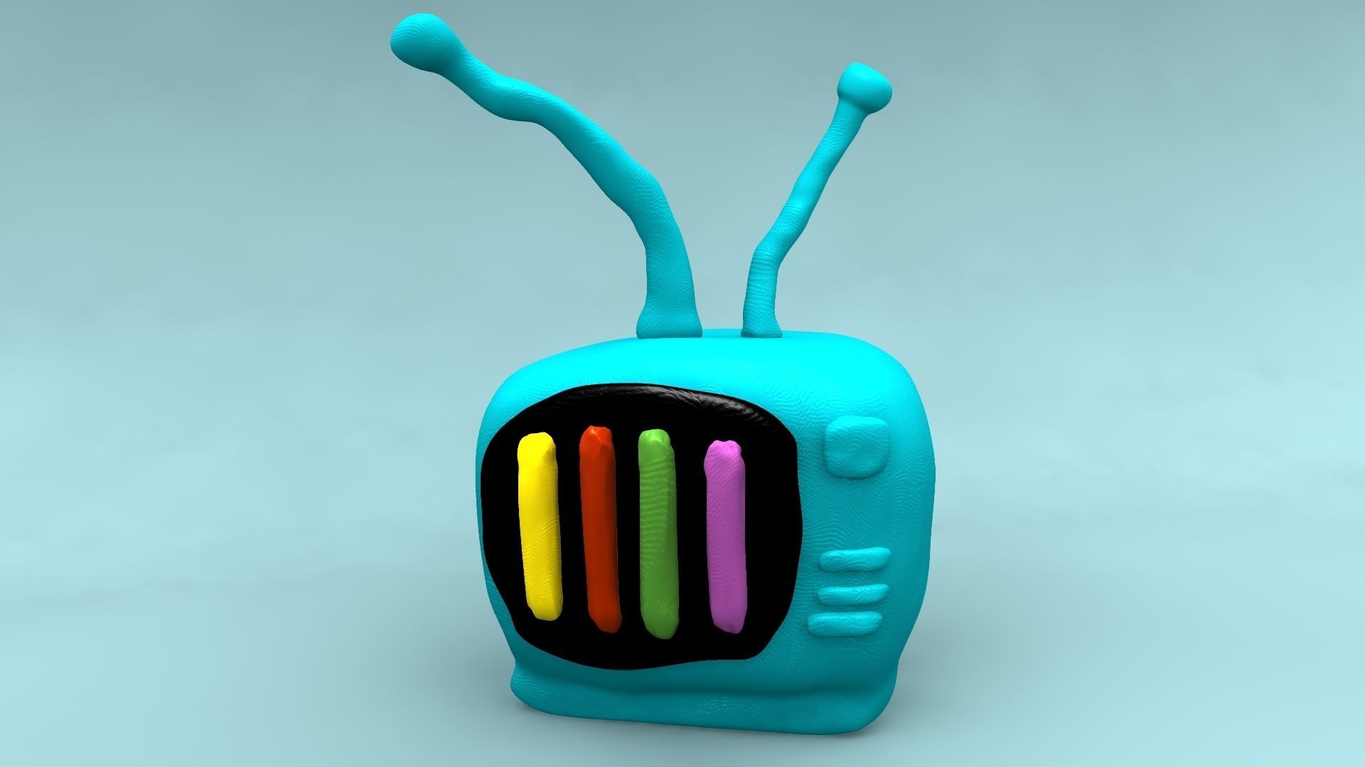 Plasticine TV 3D model | CGTrader