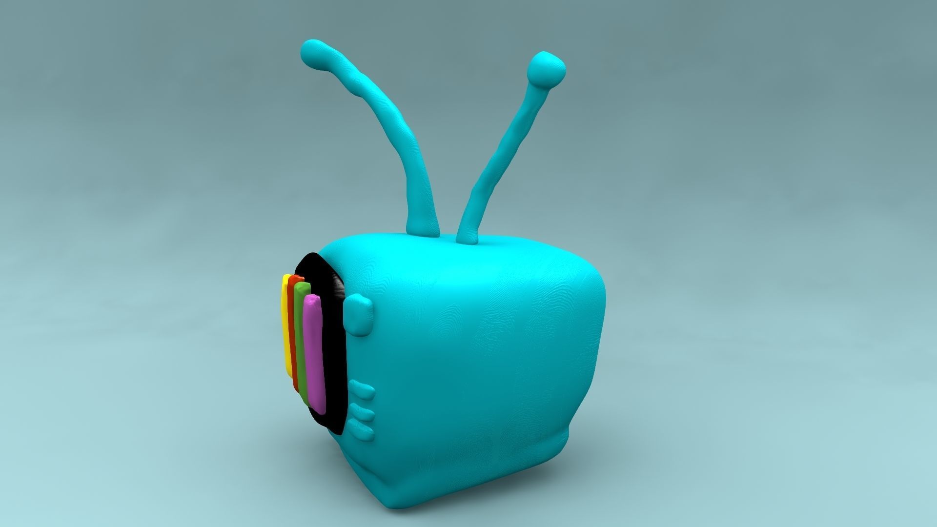 Plasticine TV 3D model | CGTrader