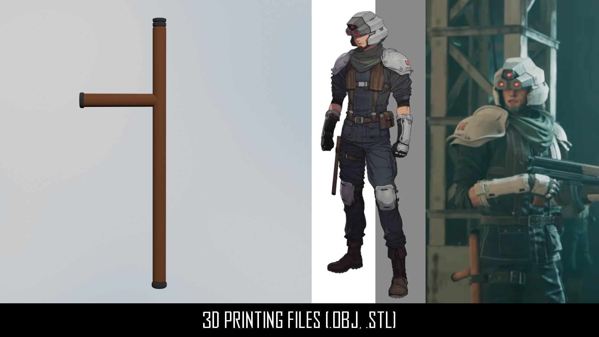 Final Fantasy VII Crisis Core Reunion Cloud Strife Baton 3D model 3D ...