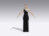 DRESS BLACK AND WHITE TWO COLOR COLOR BLOCK 3D model | CGTrader