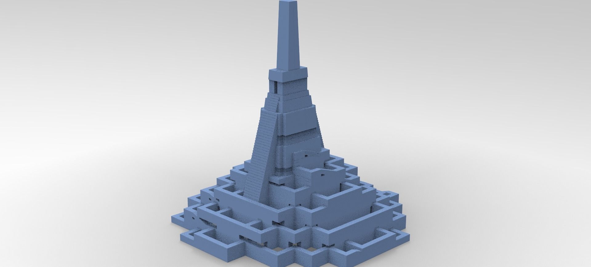 Aztec Ritual Maze With Pyramid 2 3D model | CGTrader